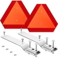 2 Sets Slow Moving Vehicle Sign with Mounting Bracket, 14 x 16 Inch ...