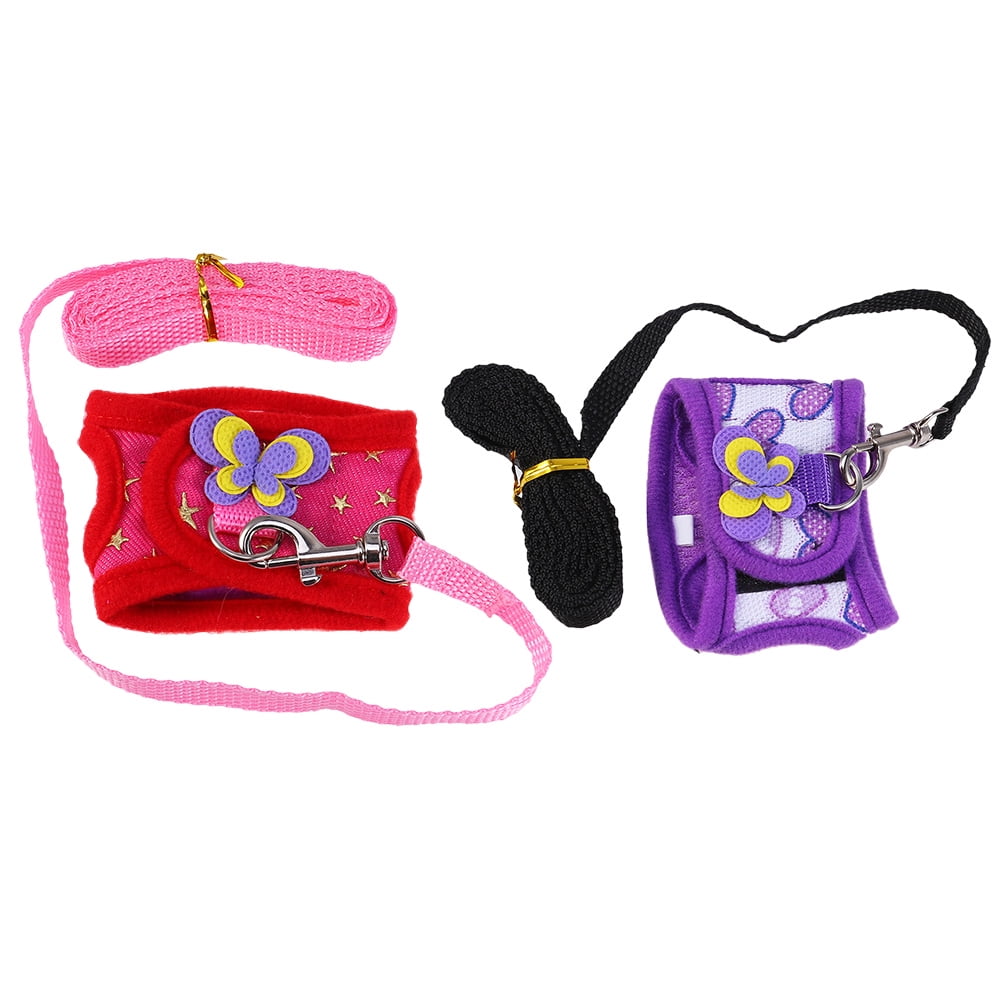 2 Sets Small Animals Harness with Traction Rope Pets Vest and Leash ...