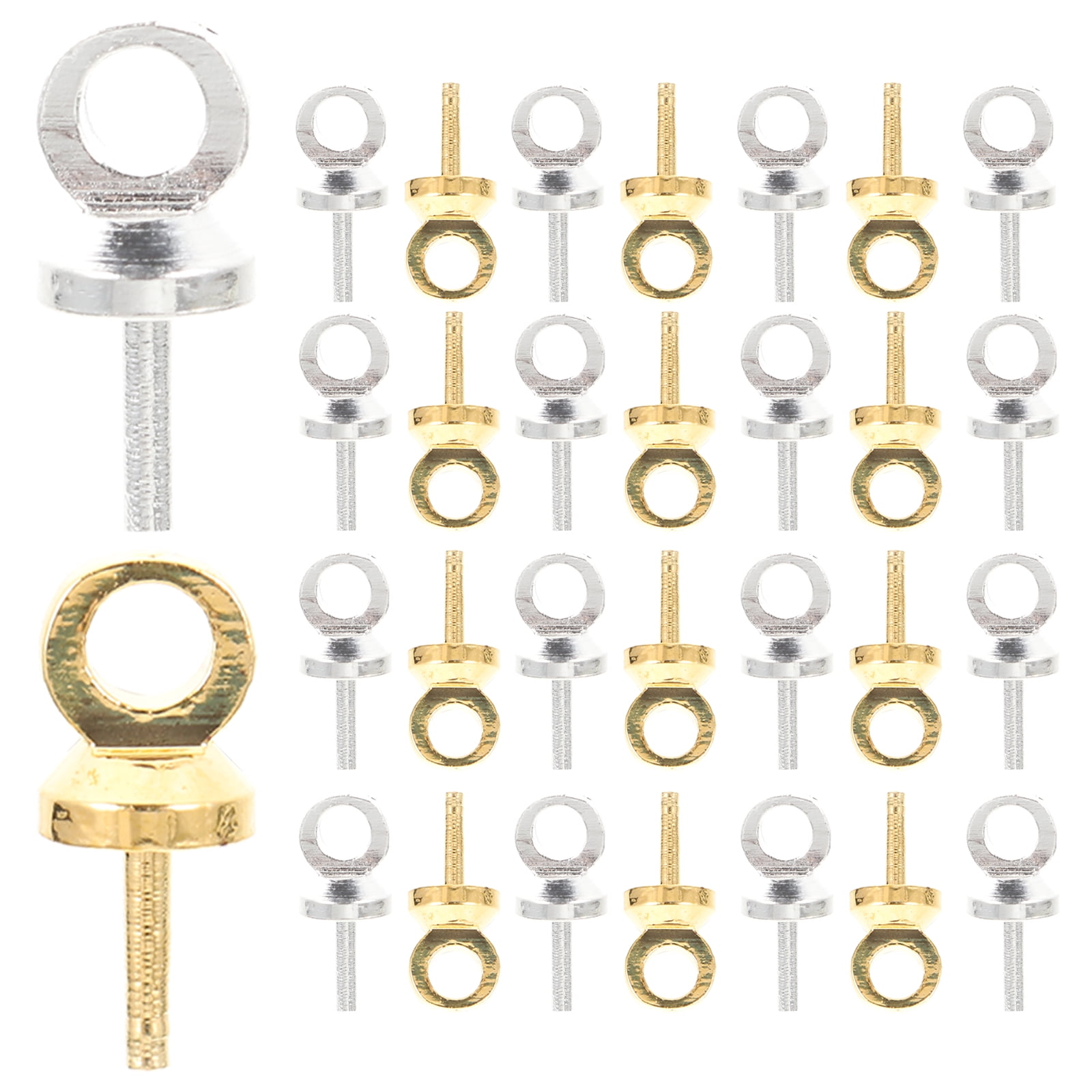 2 Sets Small Screw Eye Pin Art Craft Eyelet Pins for Jewelry Making ...