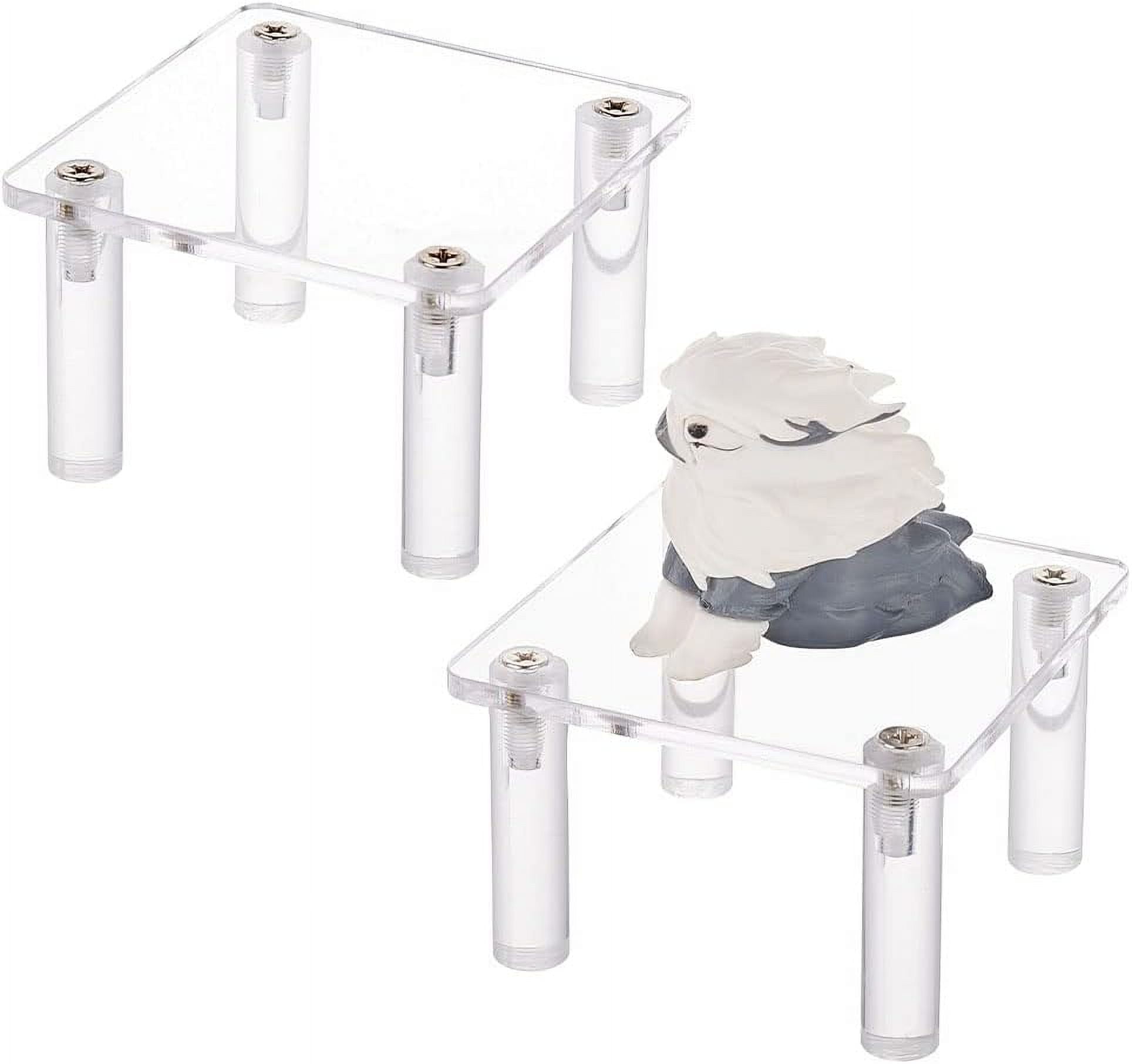 2 Sets Square Cupcake Display Stands 3.1x3.1x1.9inch 4-Leg Display ...