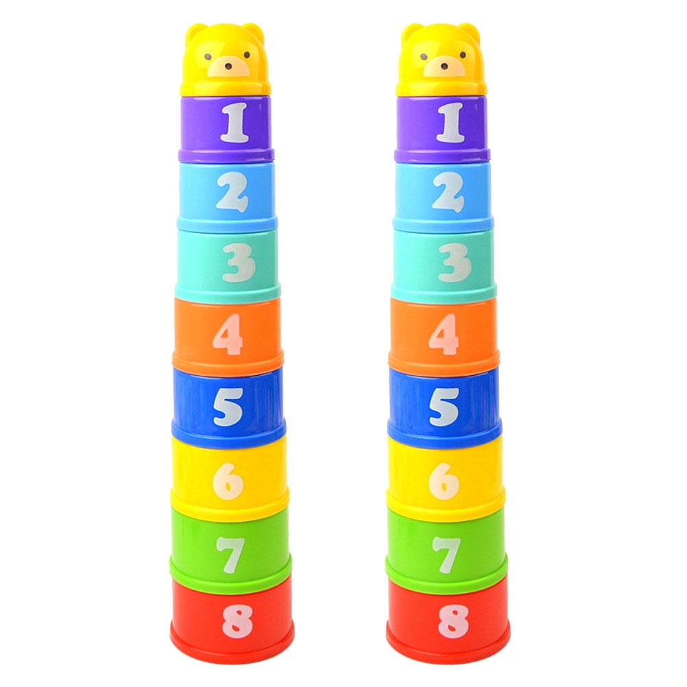 2 Sets Stacking Cup Toys Alphabet Number Stacking Games Kids ...