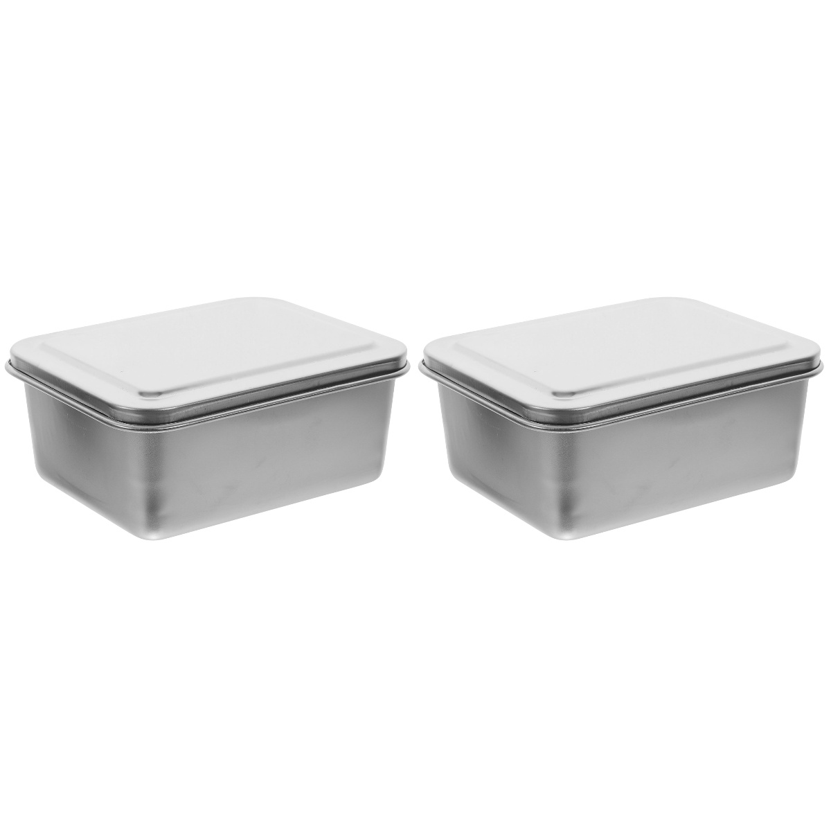 2 Sets Stainless Steel Cake Pan Tiramisu Baking Molds Bread Griddle ...