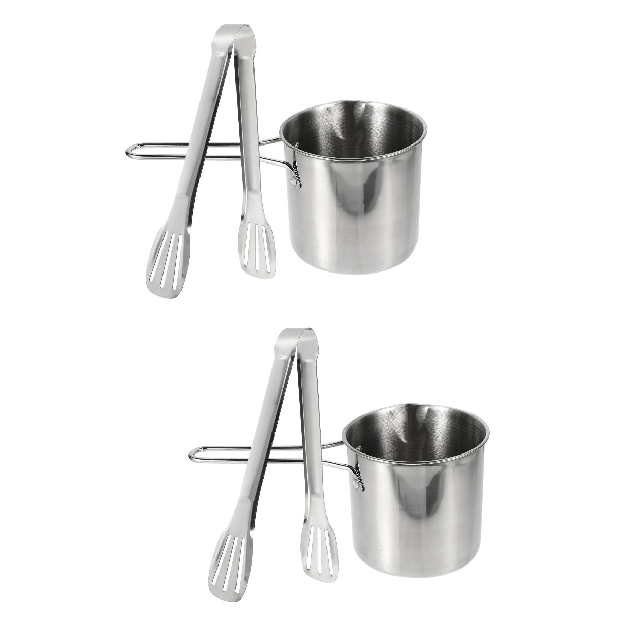 2 Sets Stainless Steel Fry Pot Deep Frying Pot Deepen Milk Pan Food ...