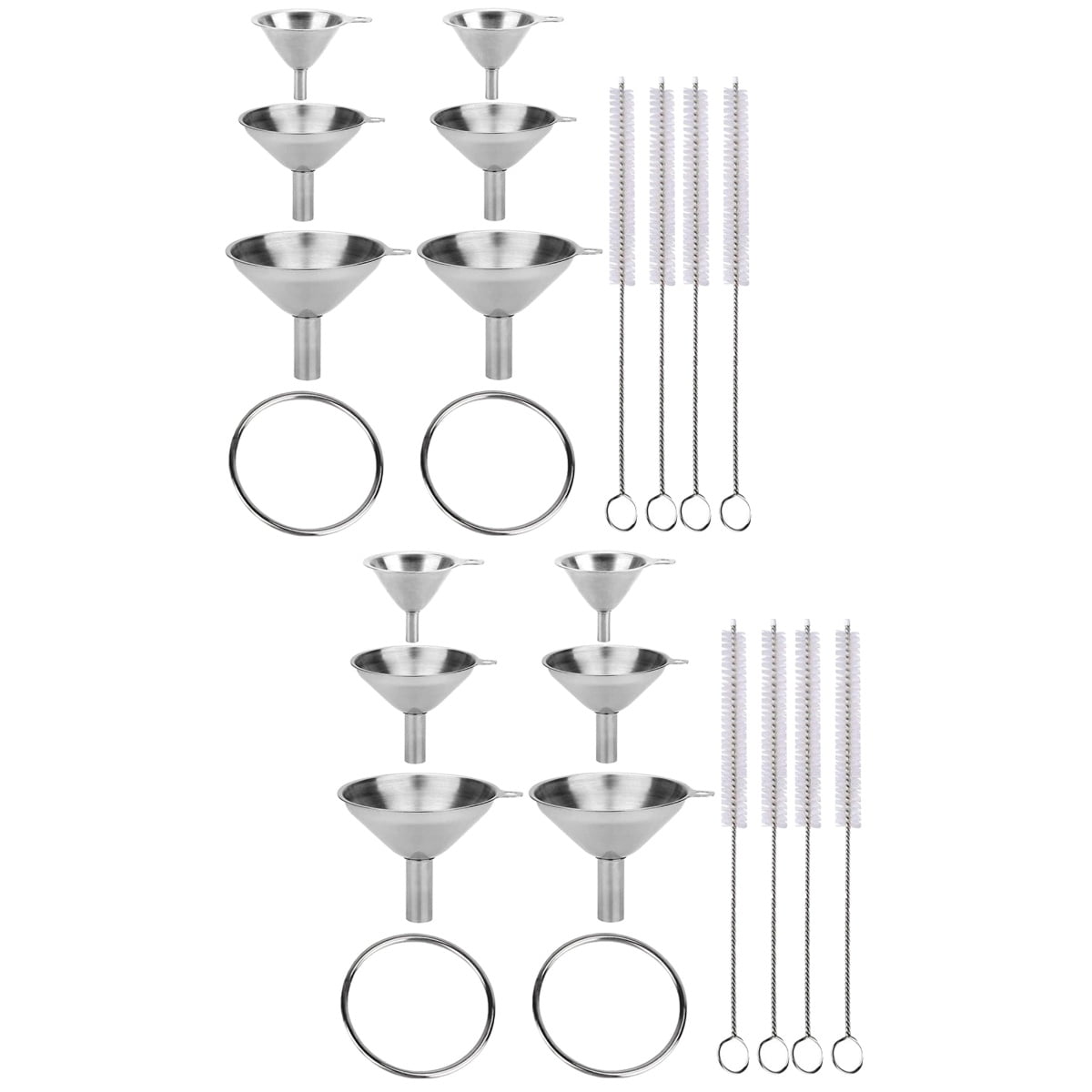2 Sets Stainless Steel Funnel Kitchen Funnel Kitchen Filter with ...