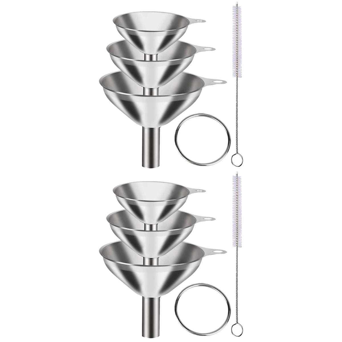 2 Sets Stainless Steel Funnel Kitchen Utensils Hopper Nylon - Walmart.com