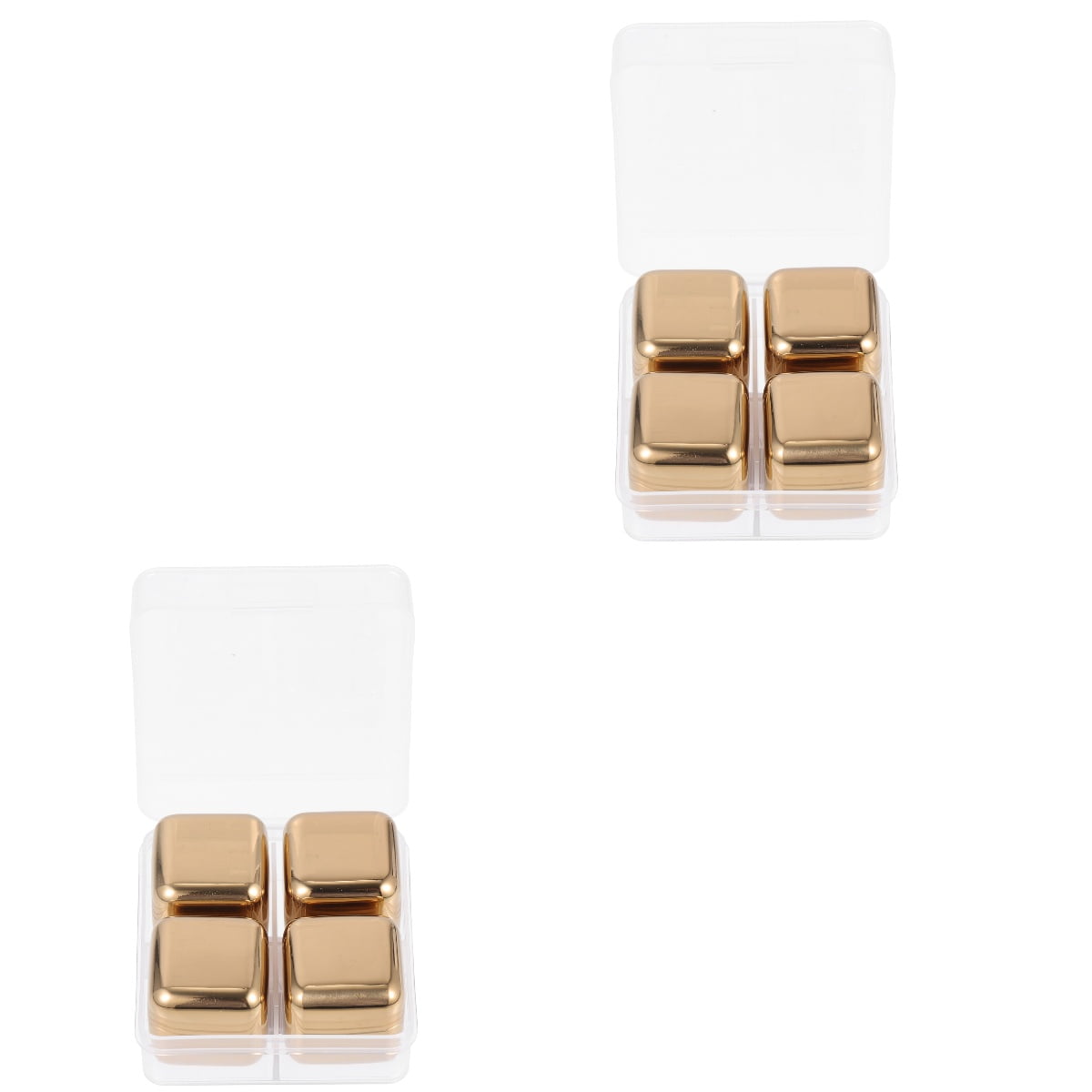 2 Sets Stainless Steel Ice Pellets Cube Portable Beverage Whiskey ...