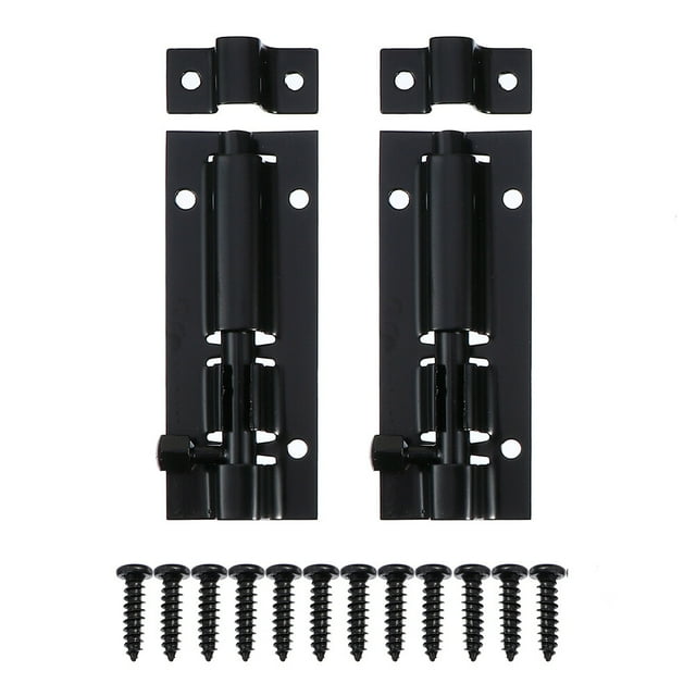 2 Sets Stainless Steel Sliding Latches Locks Gate Latches Bolts Sliding ...