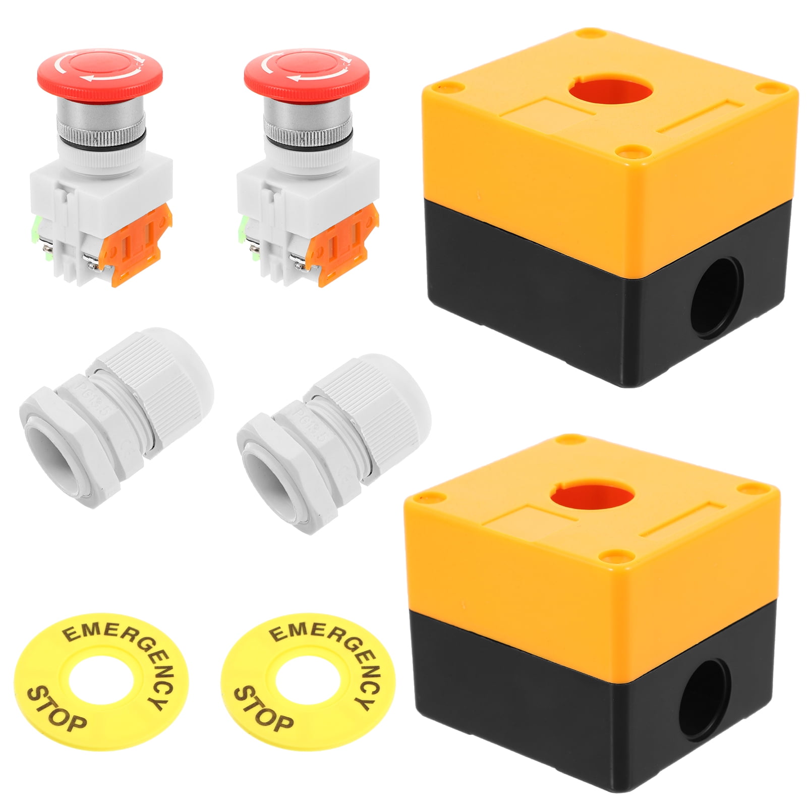 2 Sets Stop Button Switch Emergency Buttons Elevator Plastic - Walmart.com