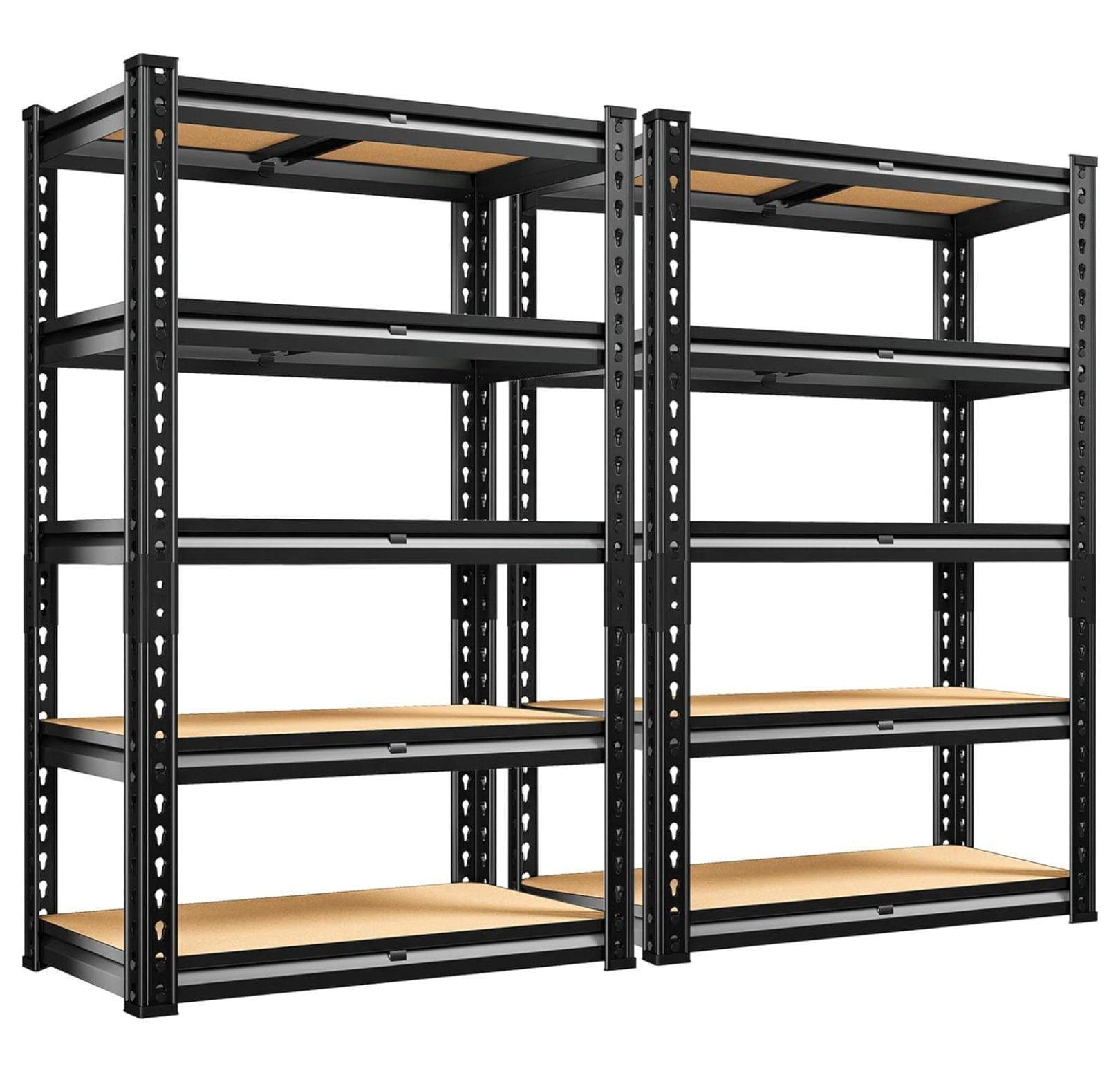 2 Sets Storage Shelves 2020LBS Garage Shelving Heavy Duty 5-Tier Metal ...