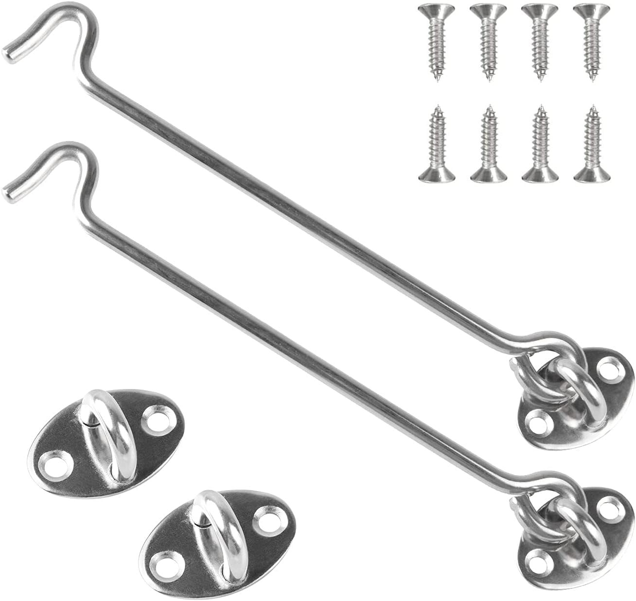 2 Sets Storm Hooks With Grommets Stainless Steel Gate Hooks Windproof ...