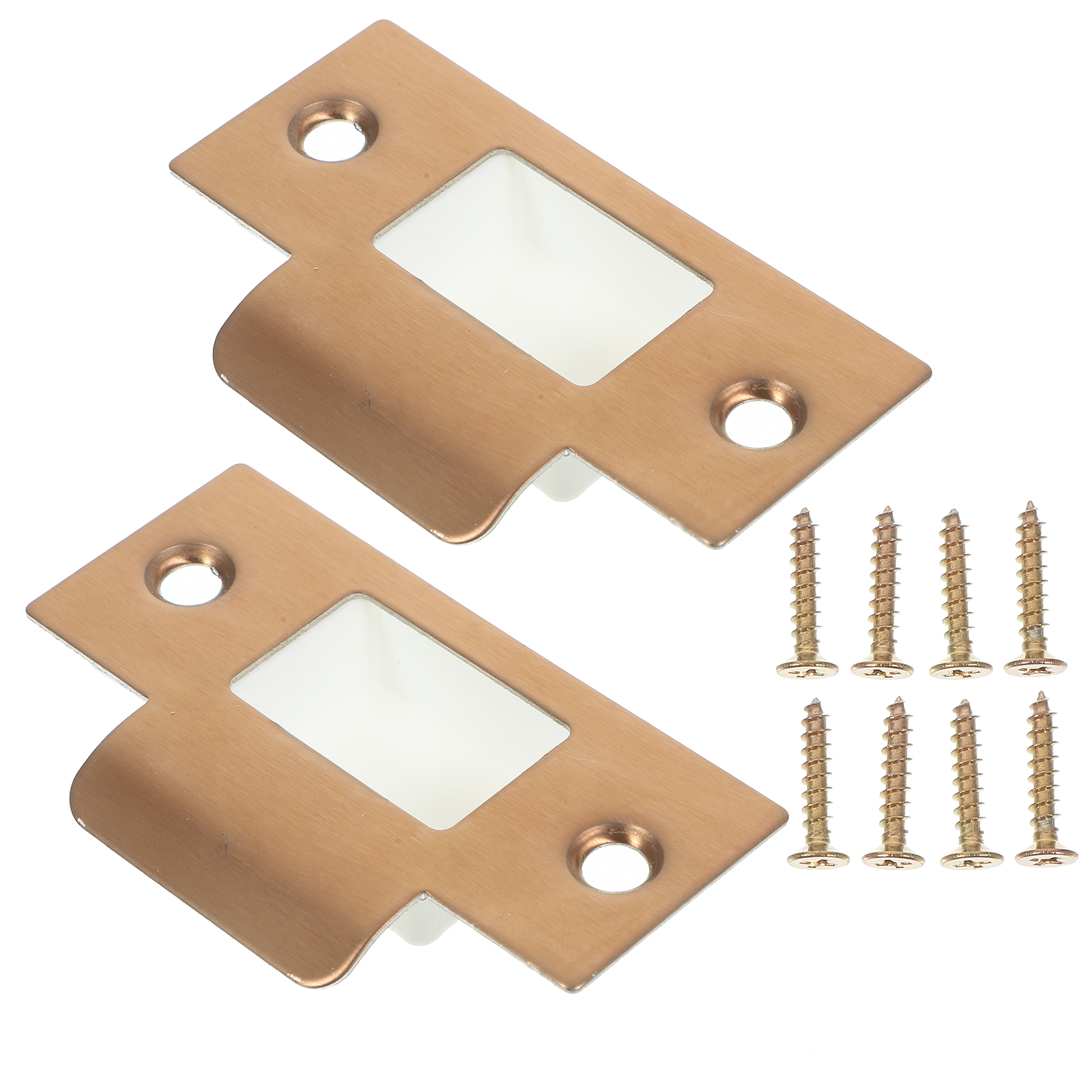 2 Sets Strike Plates for Exterior Doors Front Reinforcement Silver ...