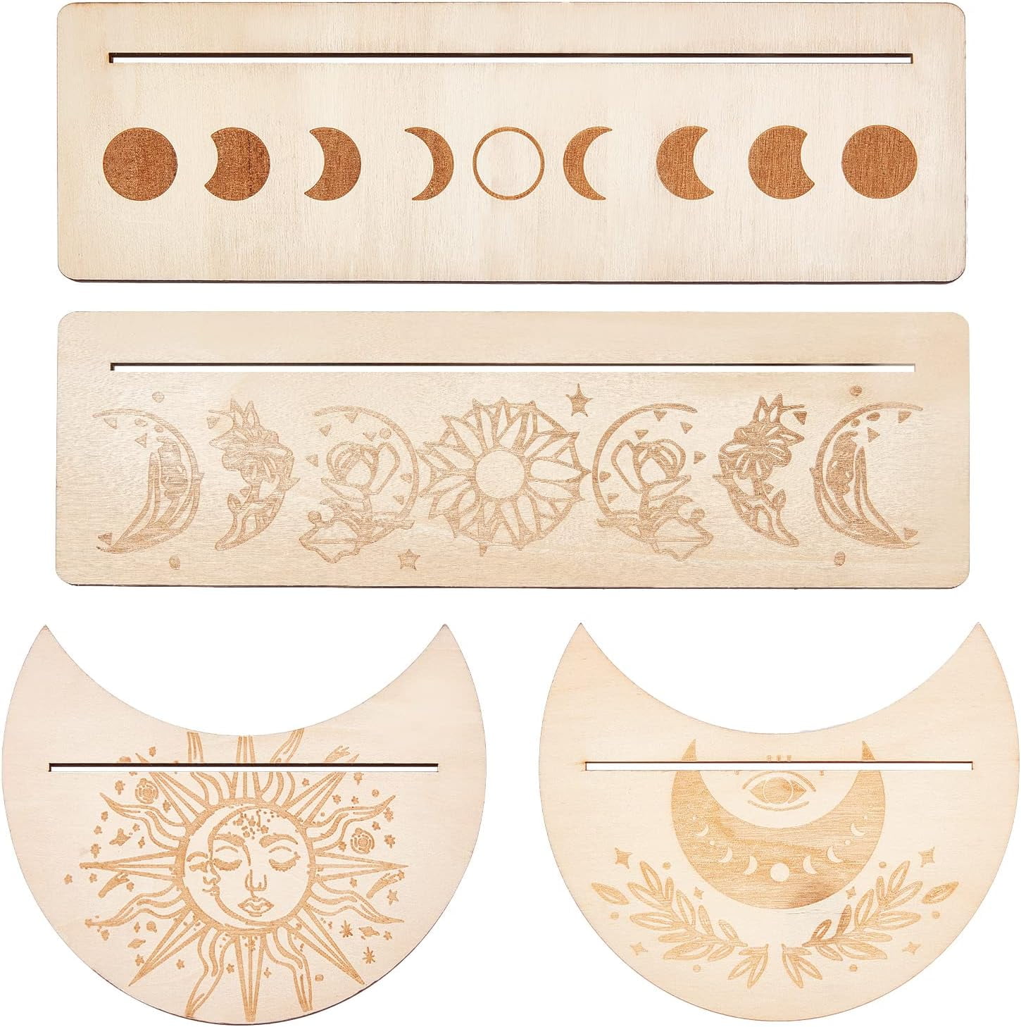 2 Sets 2 Style Wooden Tarot Card Stand Holder Tarot Card Altar Stand ...