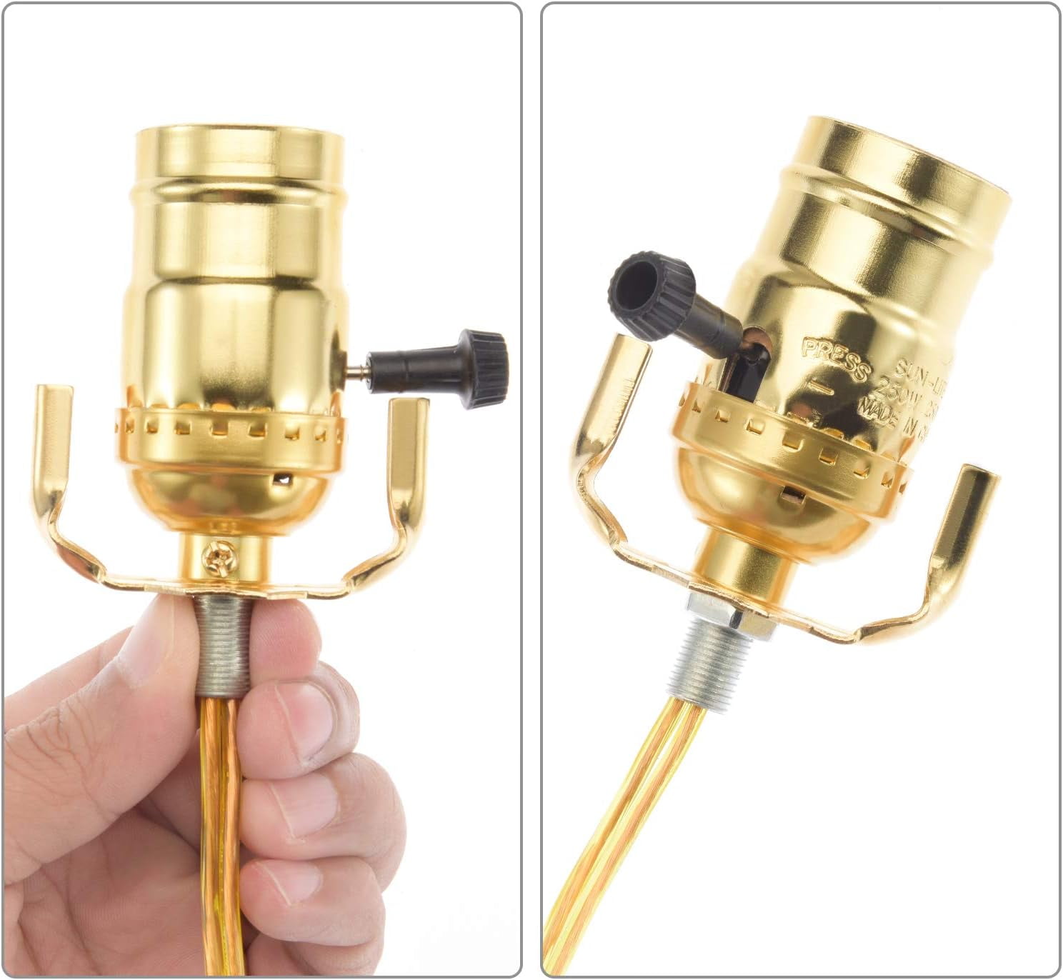 2 Sets Table Lamp Kit Repair or DIY Lamp Kit with 8 Inch Harp, 2 Pieces ...