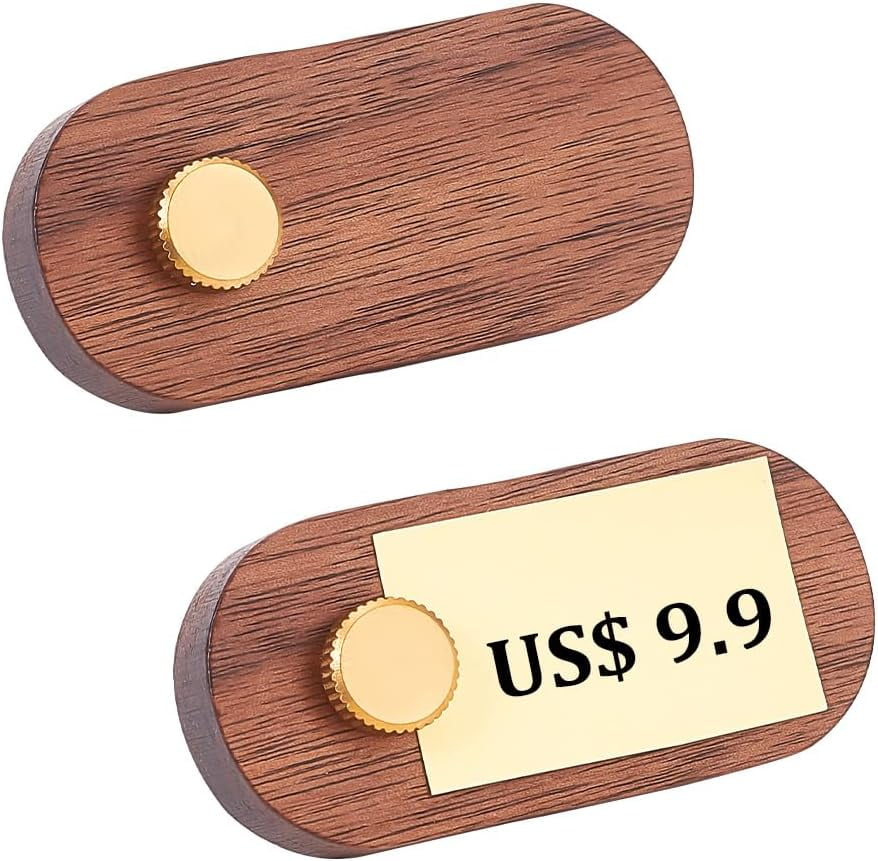 2 Sets Tabletop Wood Price Display Cards Handwritten Display Label ...