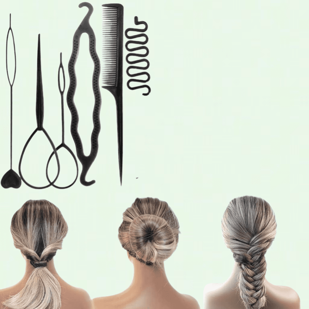2 Sets Tail Hair Tool Hair Loop DIY Styling Tool Set for French Twist ...