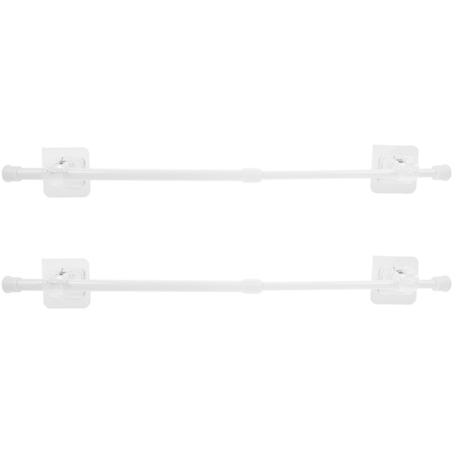 2 Sets Telescopic Rod No Screw Curtain Brackets Tension Rods Spring ...