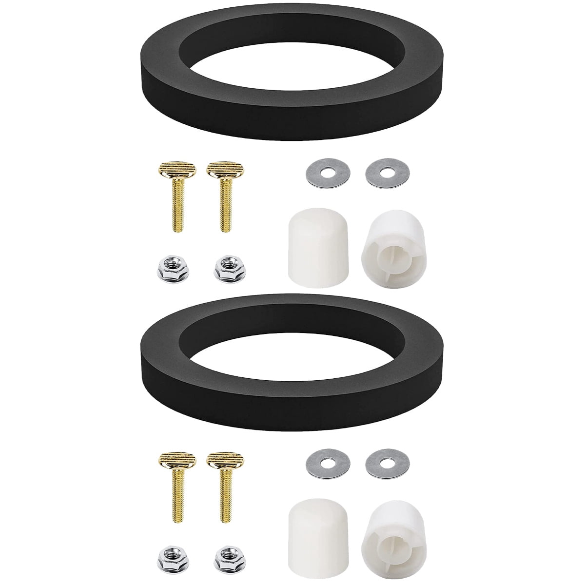 2 Sets Toilet Sealing Kit Flush Valve Replacement Rv Gasket Bolts ...