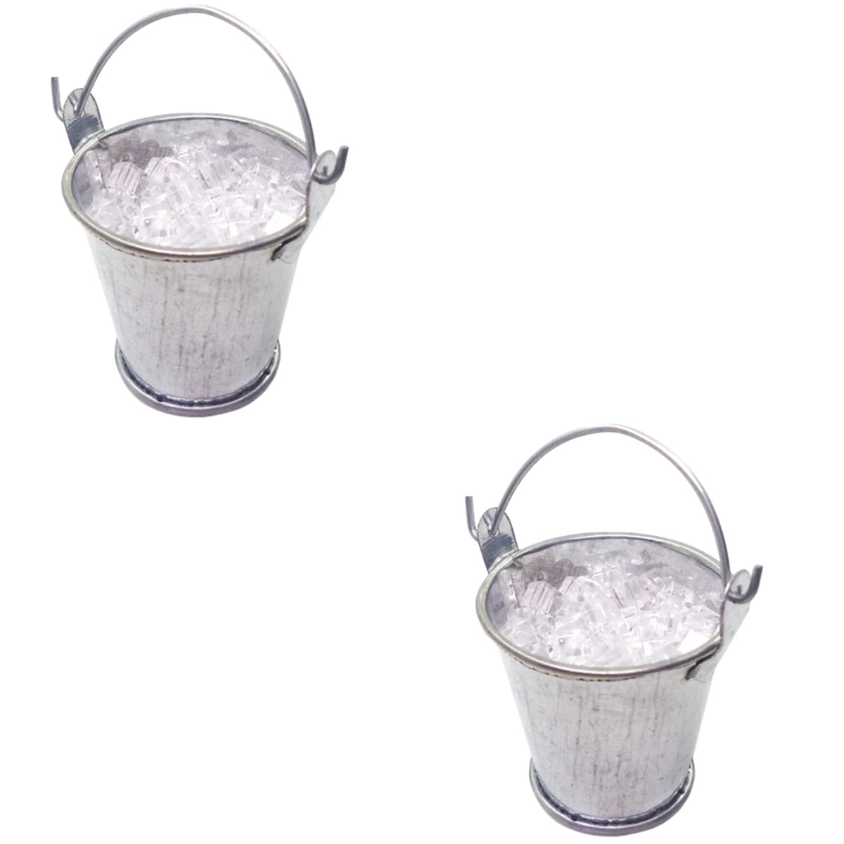 2 Sets Toys for Kids 1/12 Scale Ice Bucket Fake Model Mini House Decor ...