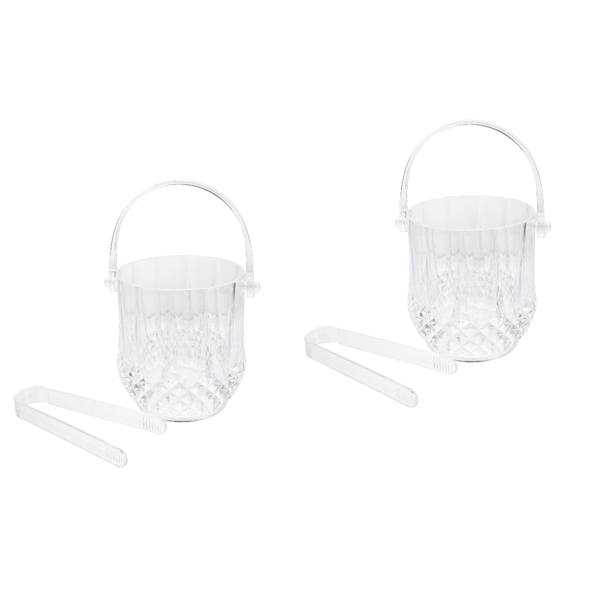 2 Sets Transparent Ice Bucket Ice Tongs Ice Cube Beer Bucket Cooler ...