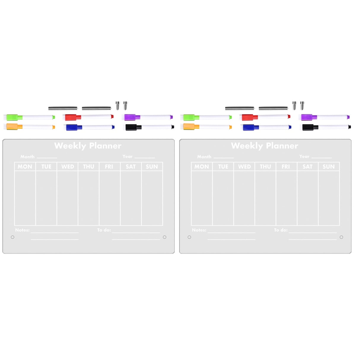 2 Sets Transparent Writing Board Acrylic Message Calendar Desk ...