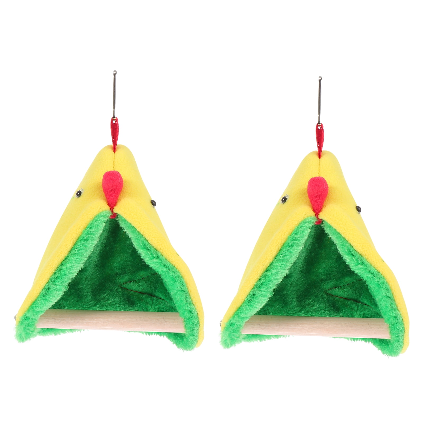 2 Sets Triangle Bird's Nests with Bird Standing Frame Bird Parrot ...