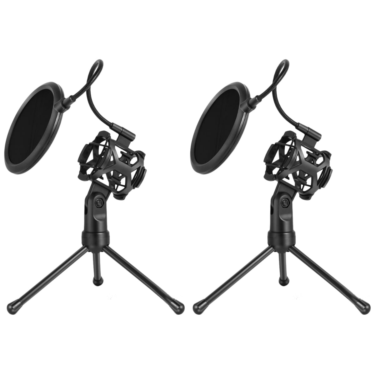 2 Sets Tripod Desktop Microphone Stand Collapsible Microphone Tripod ...