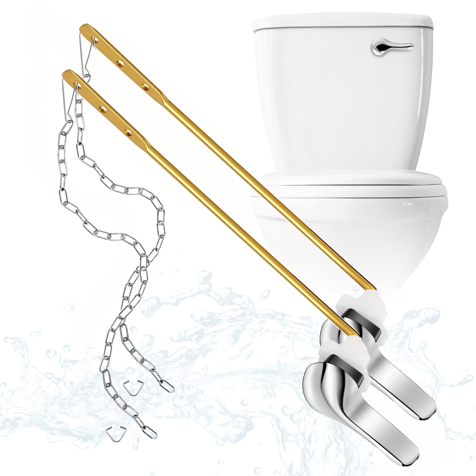 2 Sets Universal Toilet Flush Handle Replacement Kit, Front Mount Tank ...