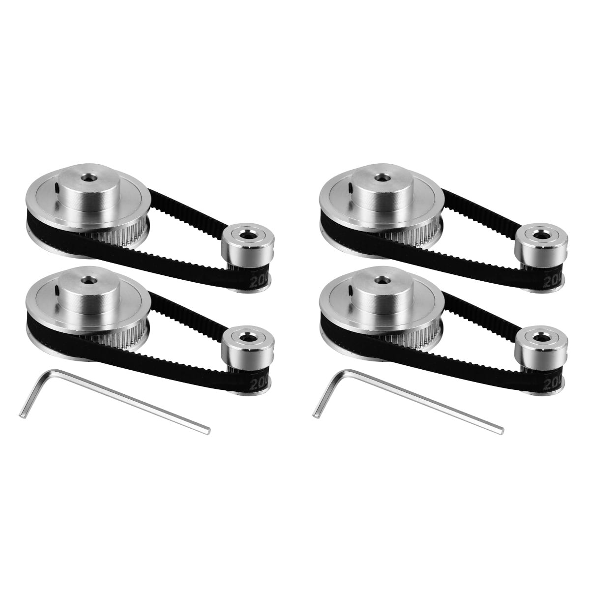 2 Sets Variable Speeds Pulley Mechanical Belt Aluminum Synchronous Belt ...