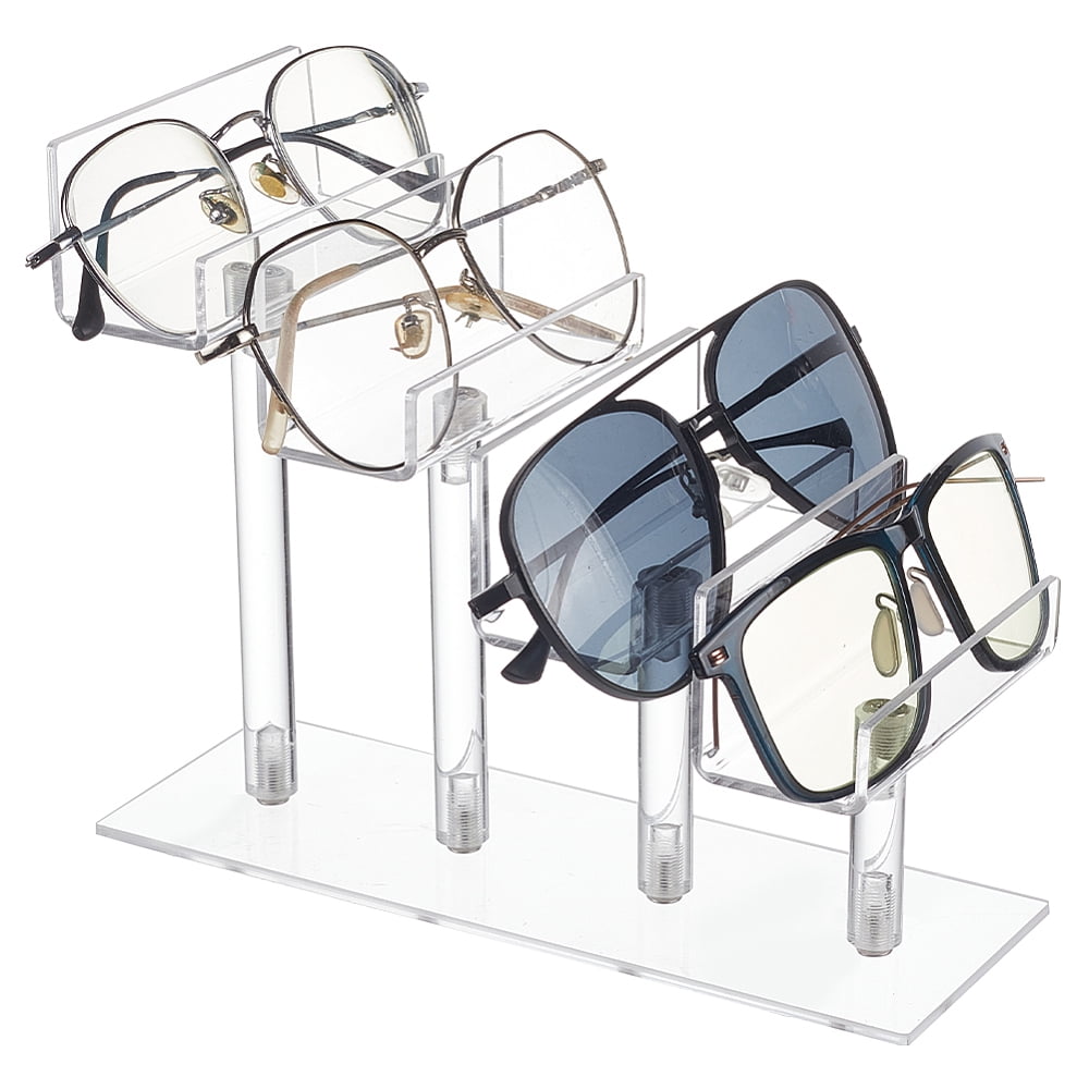 2 Sets Versatile 4-Tiered Eyeglasses Frame Acrylic Sunglasses Stand ...