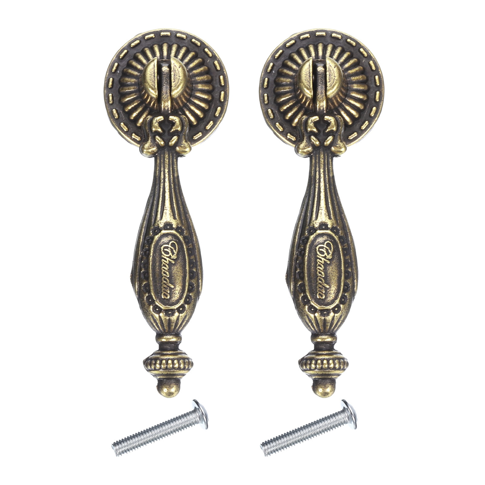 2 Sets Vintage Pendant Drawer Pulls with Screws for Dresser Drawer ...