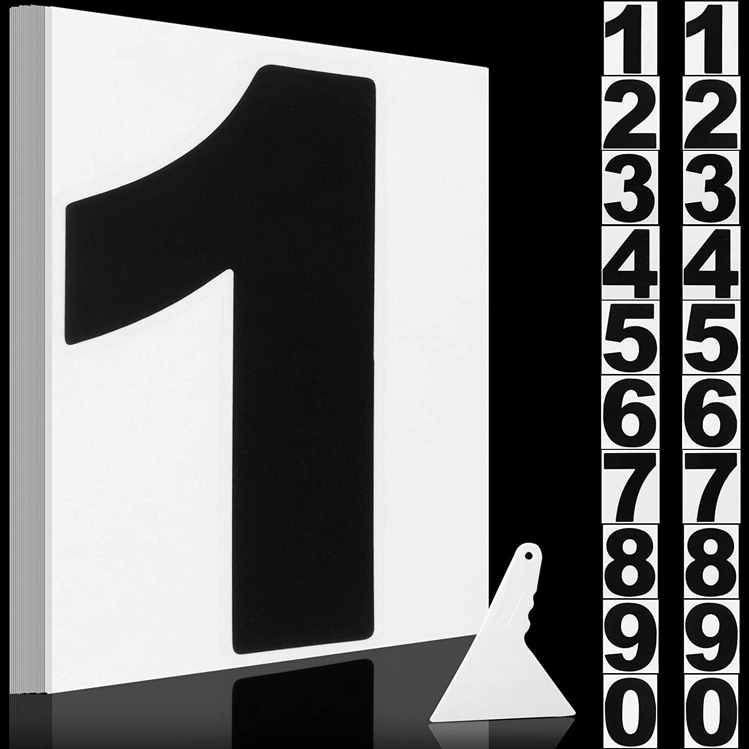 2 Sets Vinyl Numbers Stickers Self-Adhesive Window Numbers Stickers Die ...