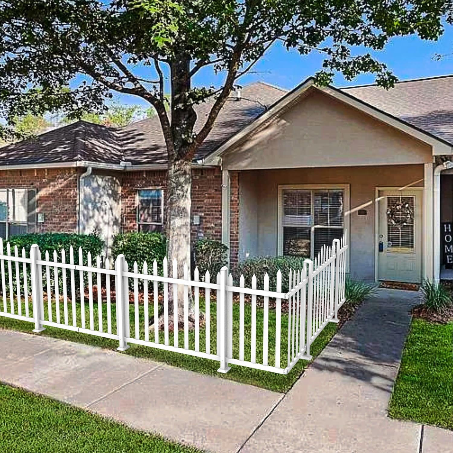 2 Sets Vinyl Picket Fence Panels White 84''Wx36''H PVC Decorative ...