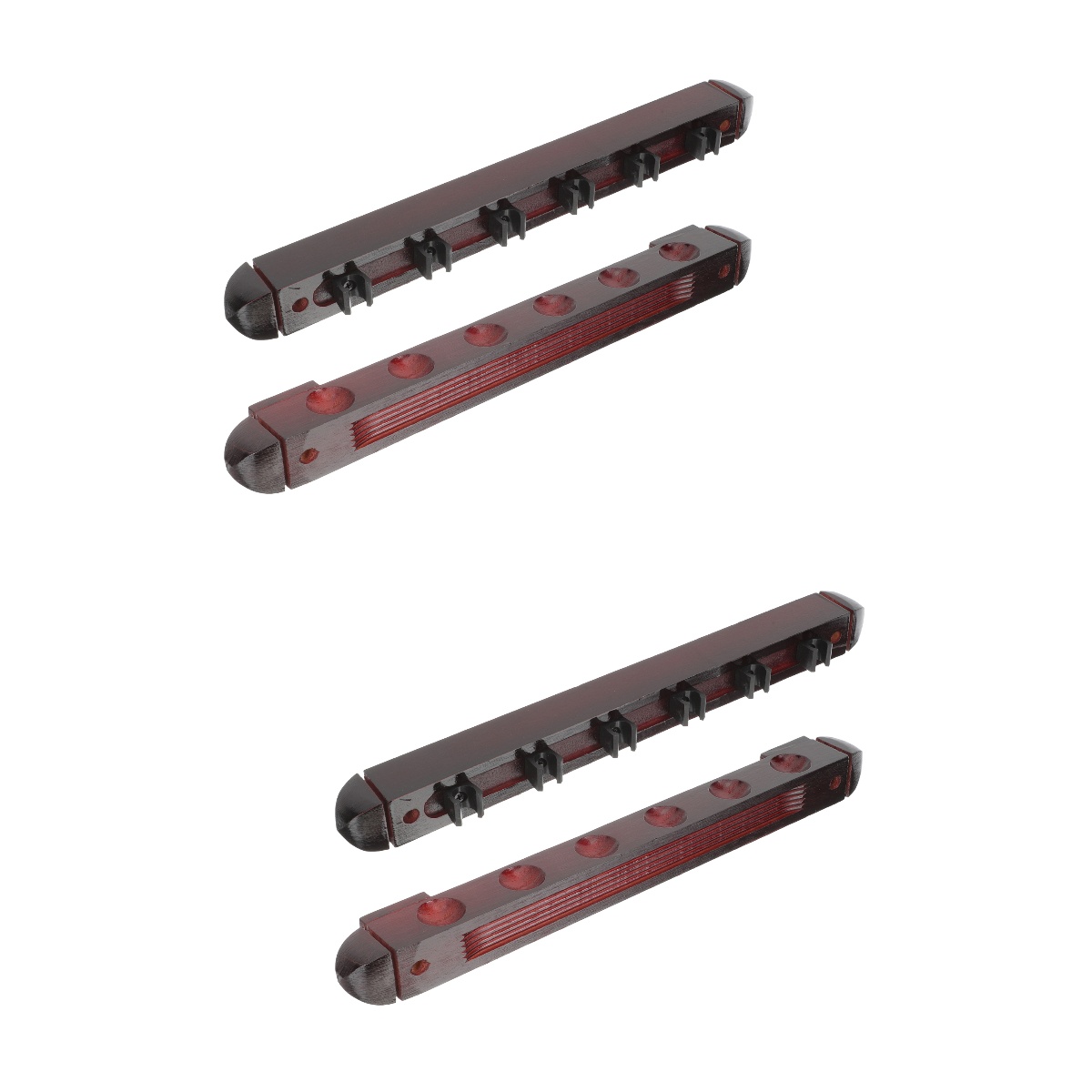 2 Sets Wall Mount Cue Rack Multi-Hole Cue Rack Wooden Pole Stick Rack ...