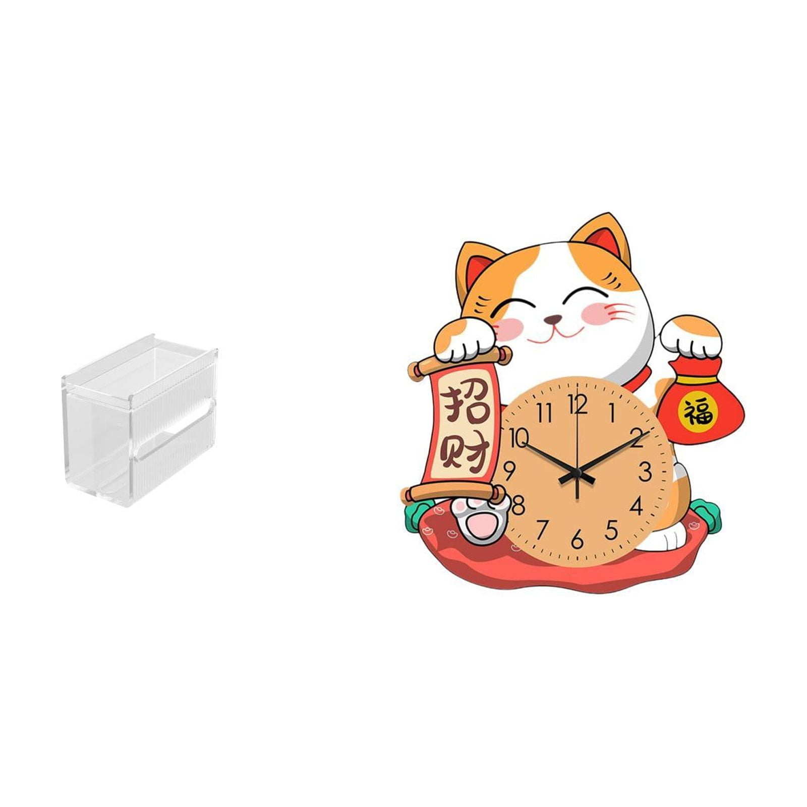 2 Sets Wall Mounted Toilet Paper Storage Box Acrylic Tissue Holder Cat ...