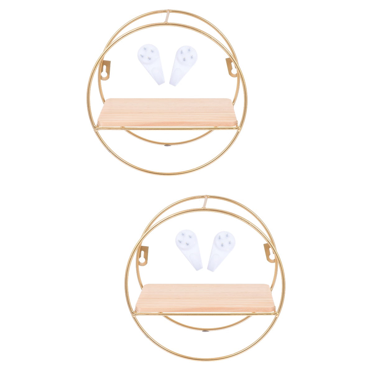 2 Sets Wall Shelf Key Round Shelves Floating Bookshelves Clothing ...