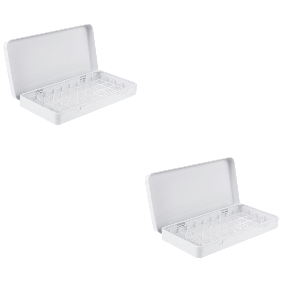 2 Sets Watercolor Grid Storage Boxes Plastic Paint Pan Case for Artist ...