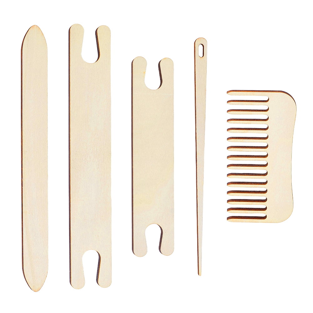 2 Sets Weaving Tool Kit Including 2Pcs Combs 4Pc Wood Knitting Looms ...