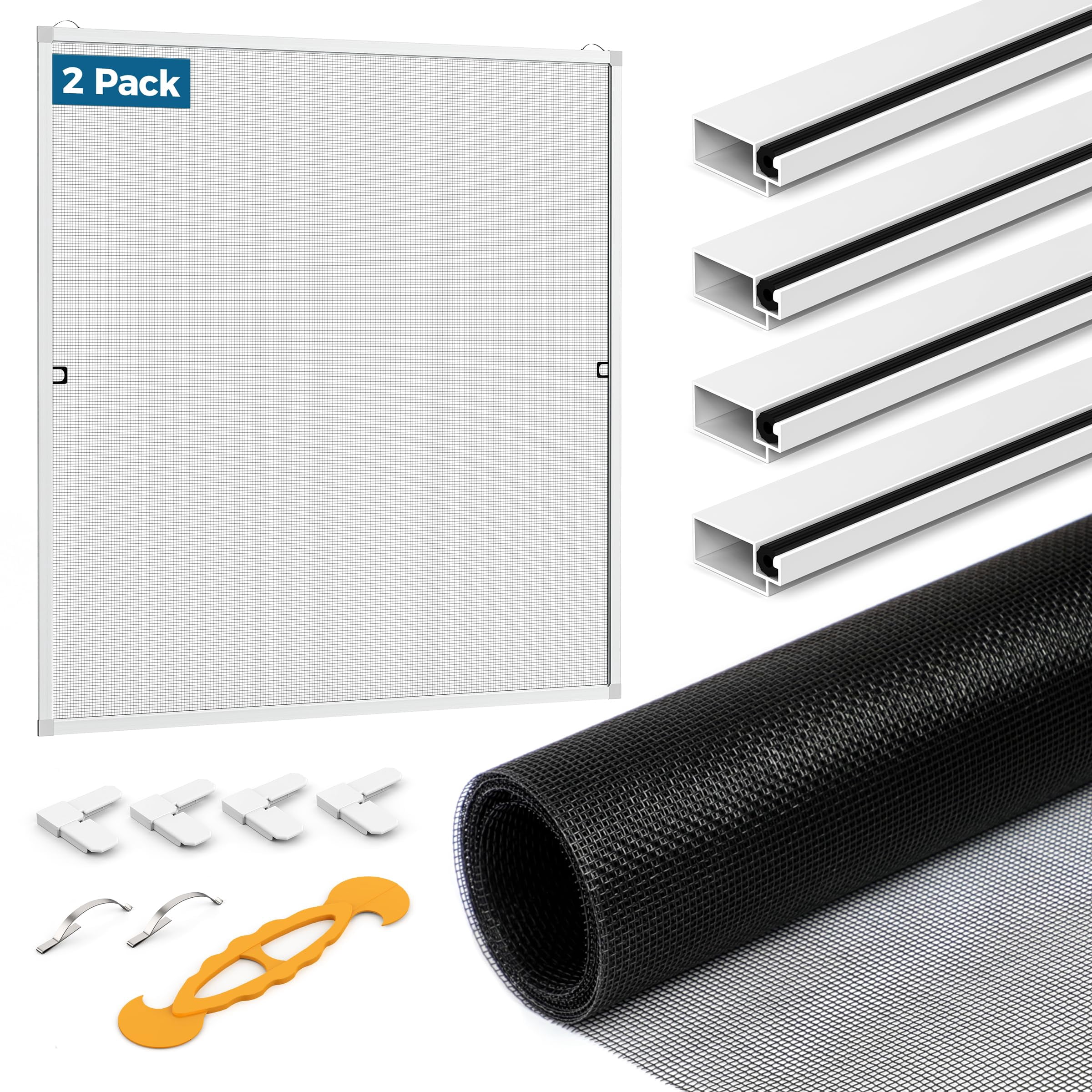 2 Sets Window Screen Frame Kit 5/16 In X 3/5 46 Inch Makes Twoplete 46 ...