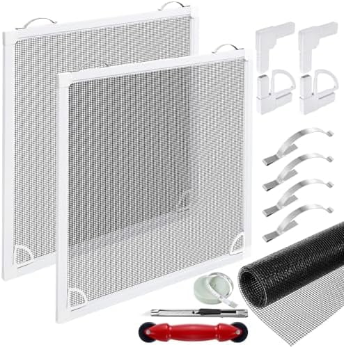 2 Sets Window Screen Frame Kit 5/16 in x 1/8 in x36inX36in Fiberglass ...
