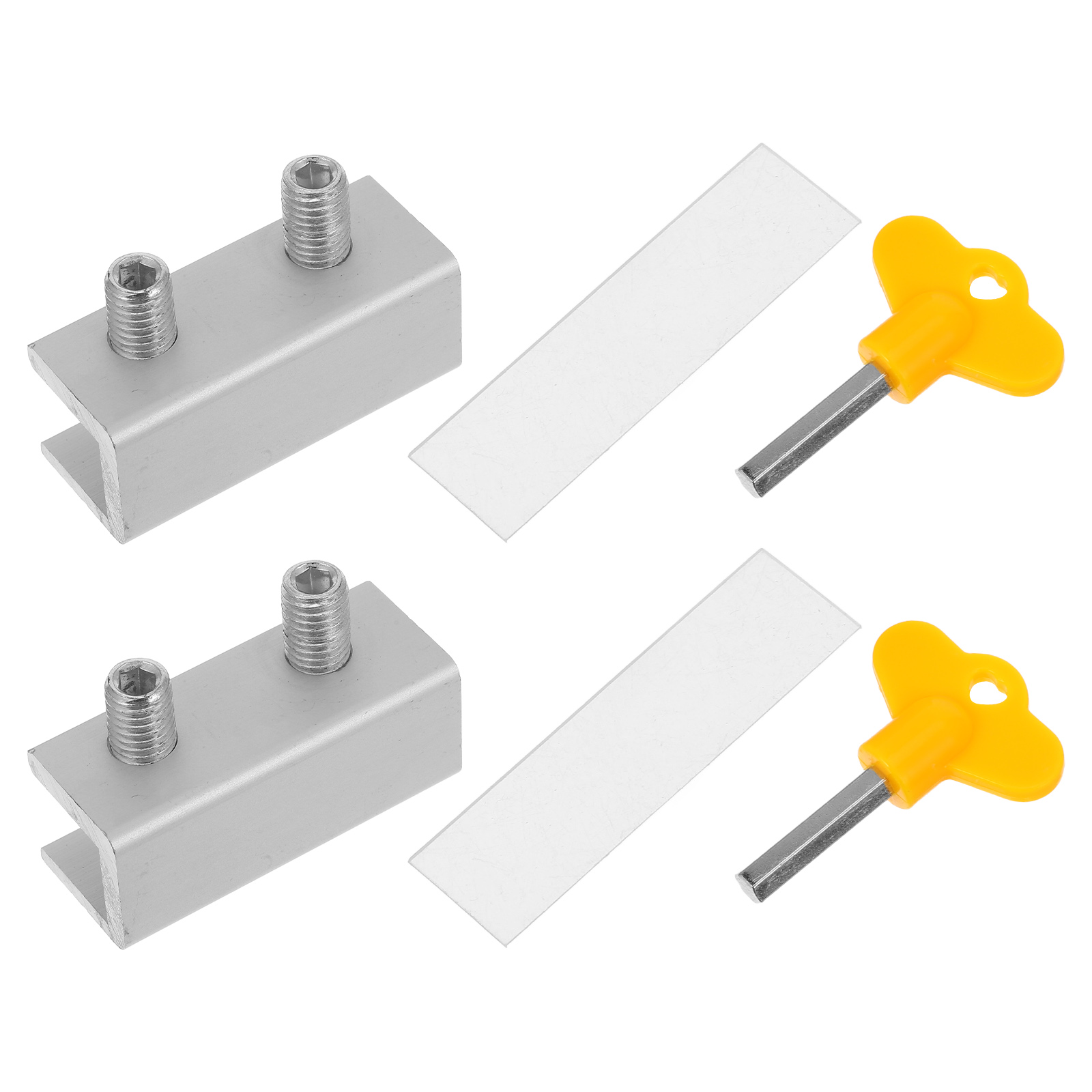 2 Sets Window Security Lock Locks with Key Stopper Sticker Tempered ...