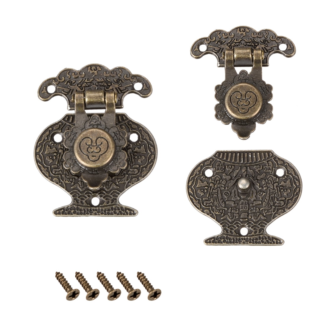2 Sets Wood Case Chest Box Rectangle Clasp Closure Hasp Latches 51 x ...