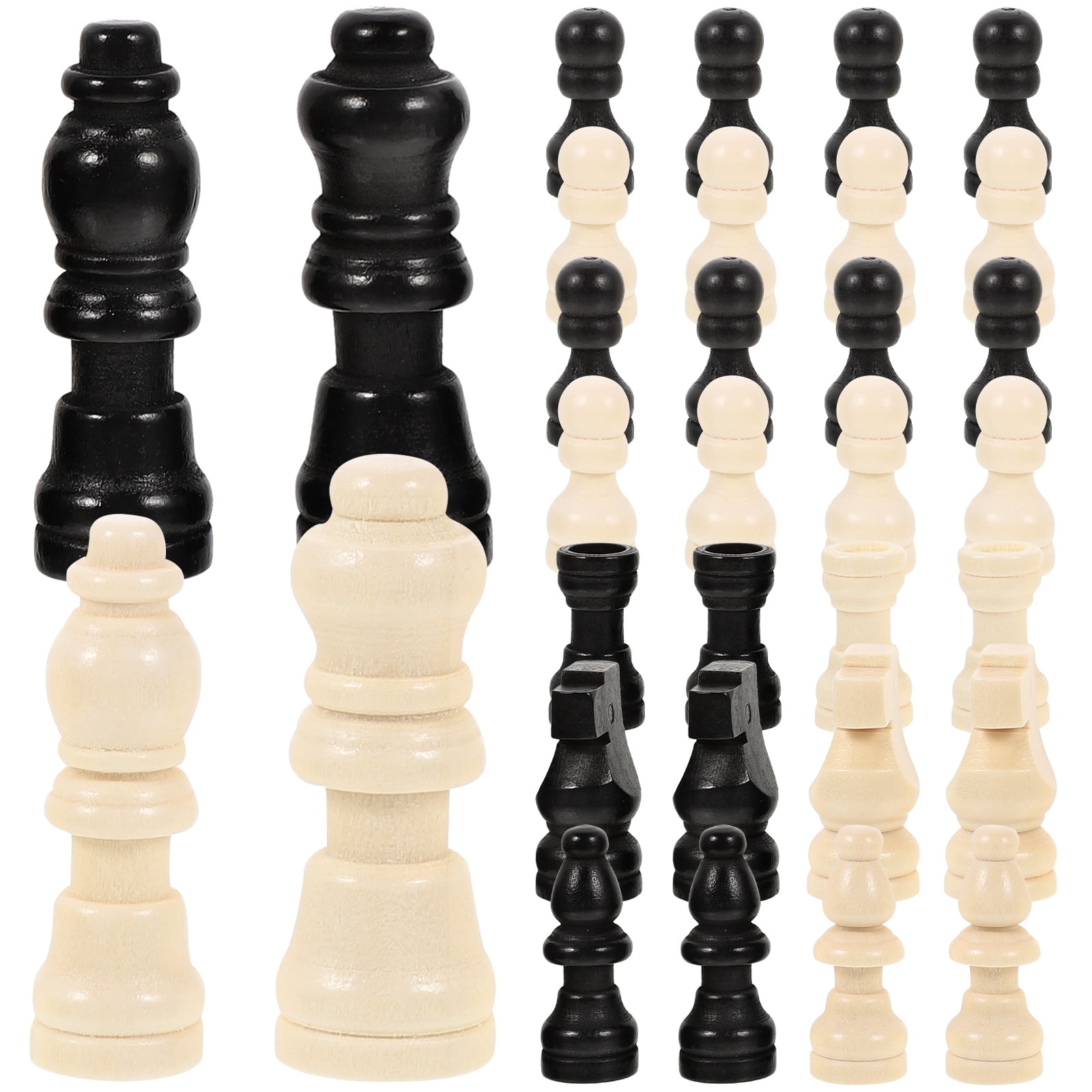 2 Sets Wood Chess Set Mini Chess Set International Chess Pieces Small ...