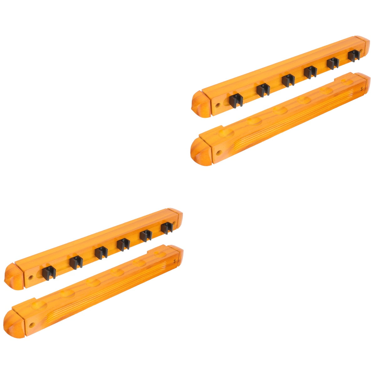 2 Sets Wood Cue Stand Wall Mount Pole Rack Pool Cue Stand Wooden Cue ...