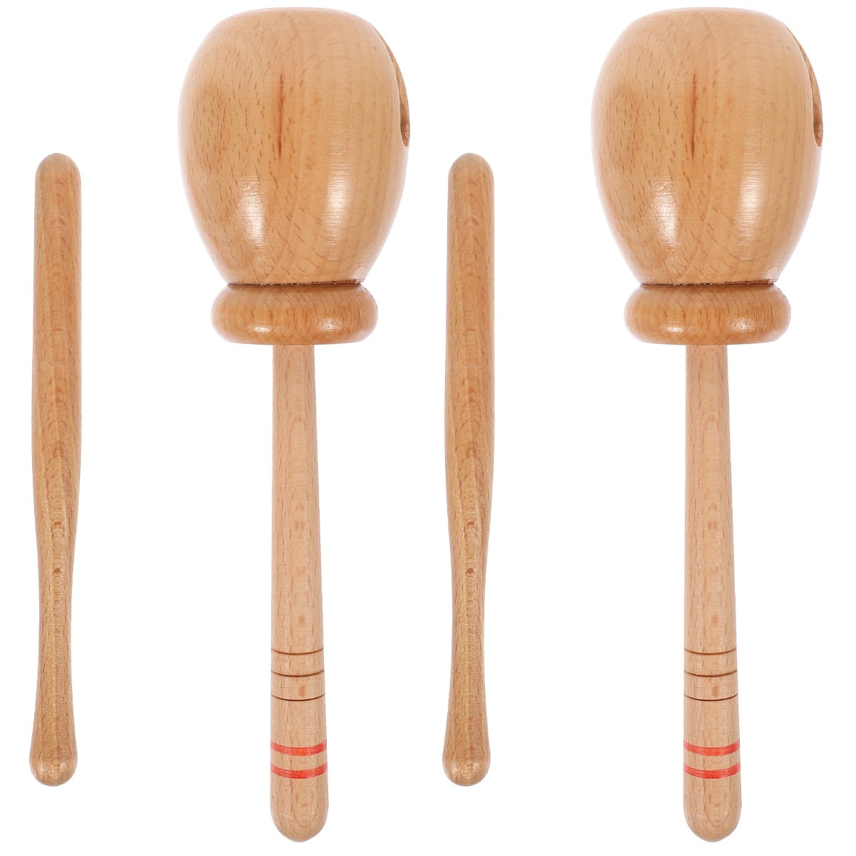 2 Sets Wood Rhythm Block Musical Wood Block Percussion Instrument with ...