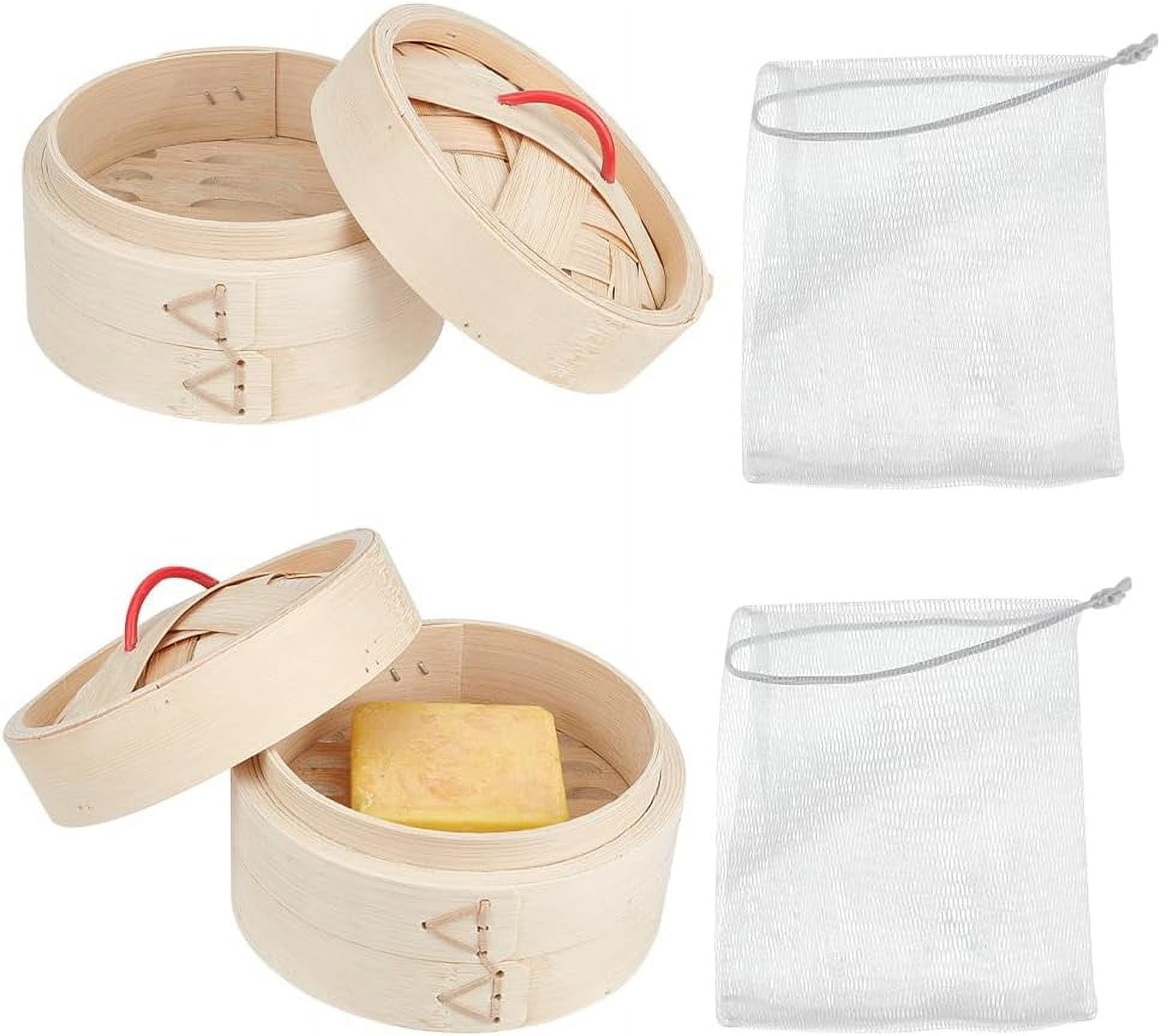 2 Sets Wood Soap Tray Natural Soap Dishes with Lid Foaming Net Shampoo ...