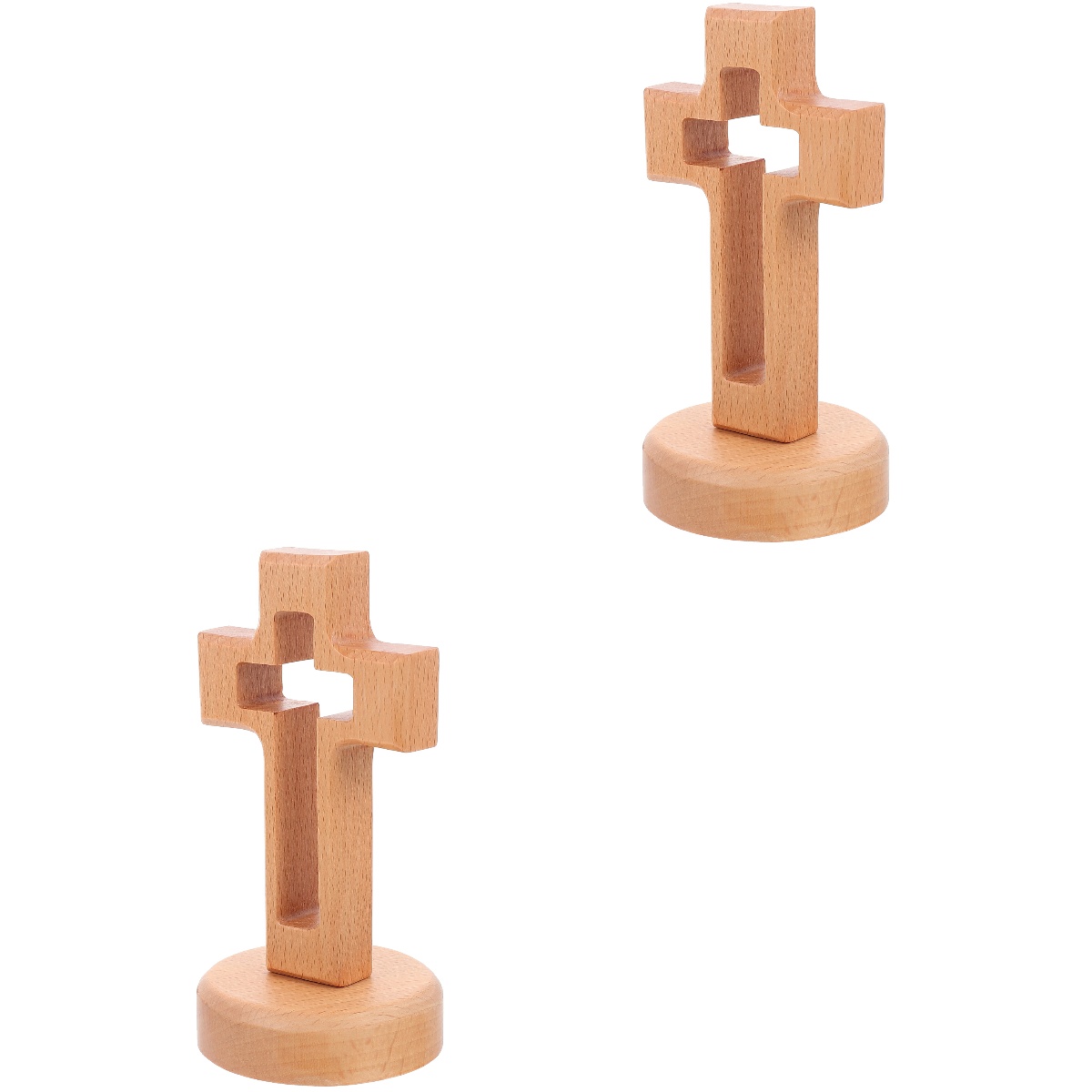 2 Sets Wooden Cross Gift Desks Cross Shape Decor Wood Wall Cross ...