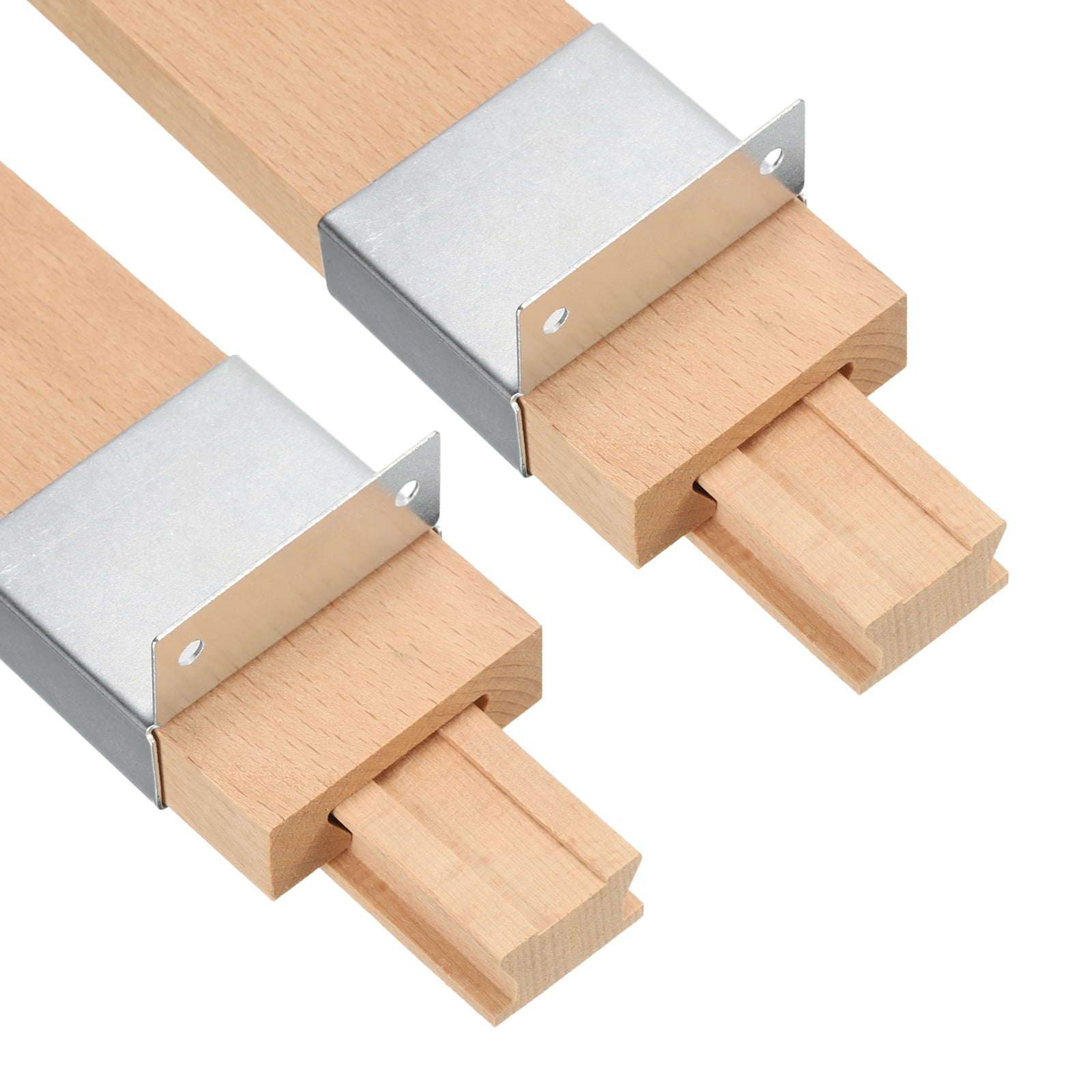 2 Sets Wooden Drawer Slides with Metal Slide Glide Bracket, Wood Center ...