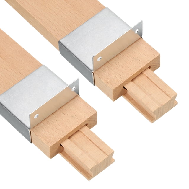 2 Sets Wooden Drawer Slides with Metal Slide Glide Bracket, Wood Center ...