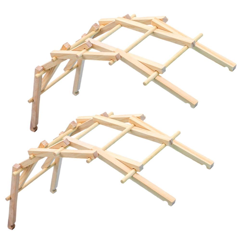 2 Sets Wooden Kids Plaything DIY Arch Bridge Model Playset Children's ...