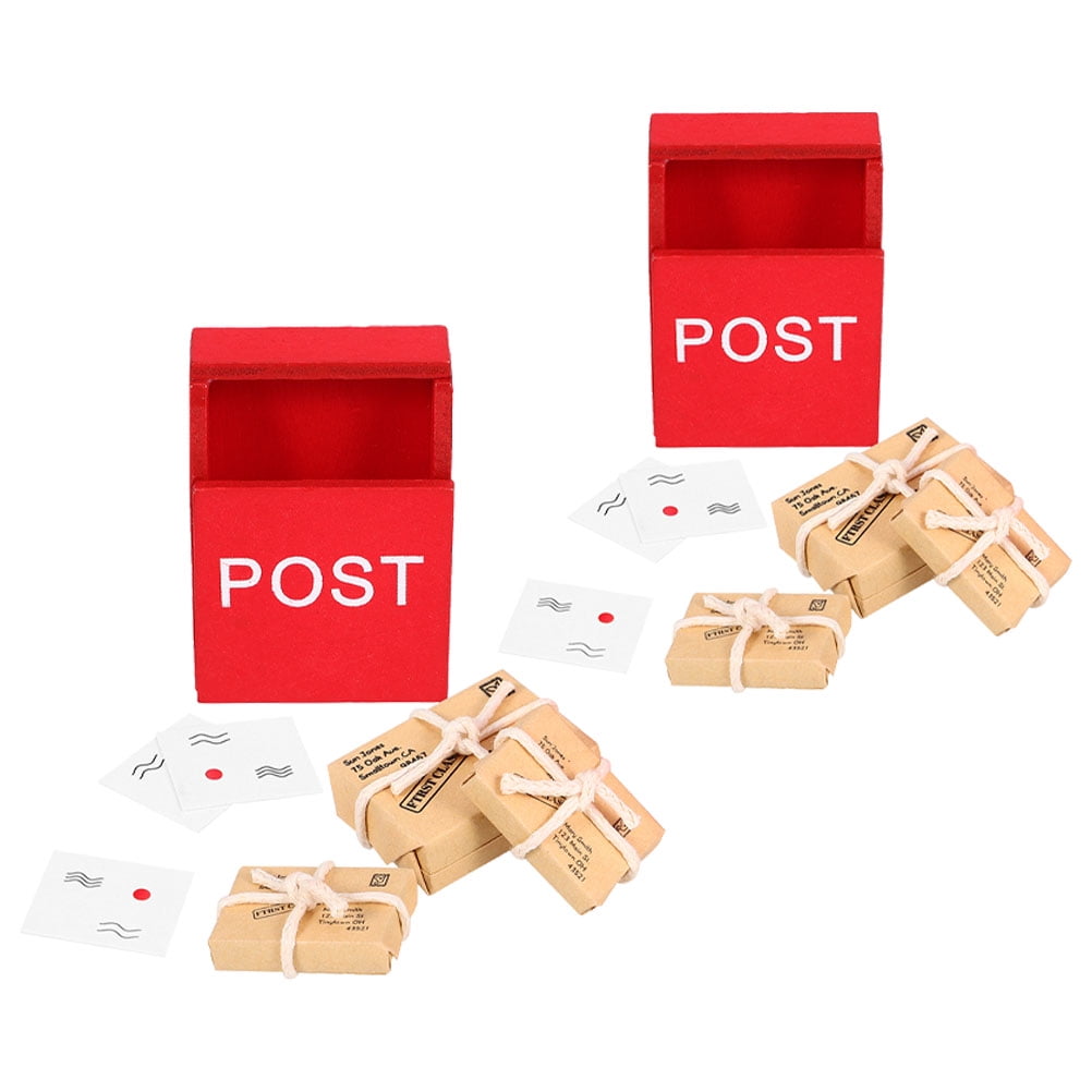 2 Sets Wooden Mailbox Toy for Kids Meridian Toys Doll Child - Walmart.com